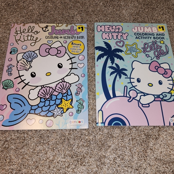 Sanrio | Toys | Lot Of 2 Hello Kitty Coloring Activity Book Lets Go By ...